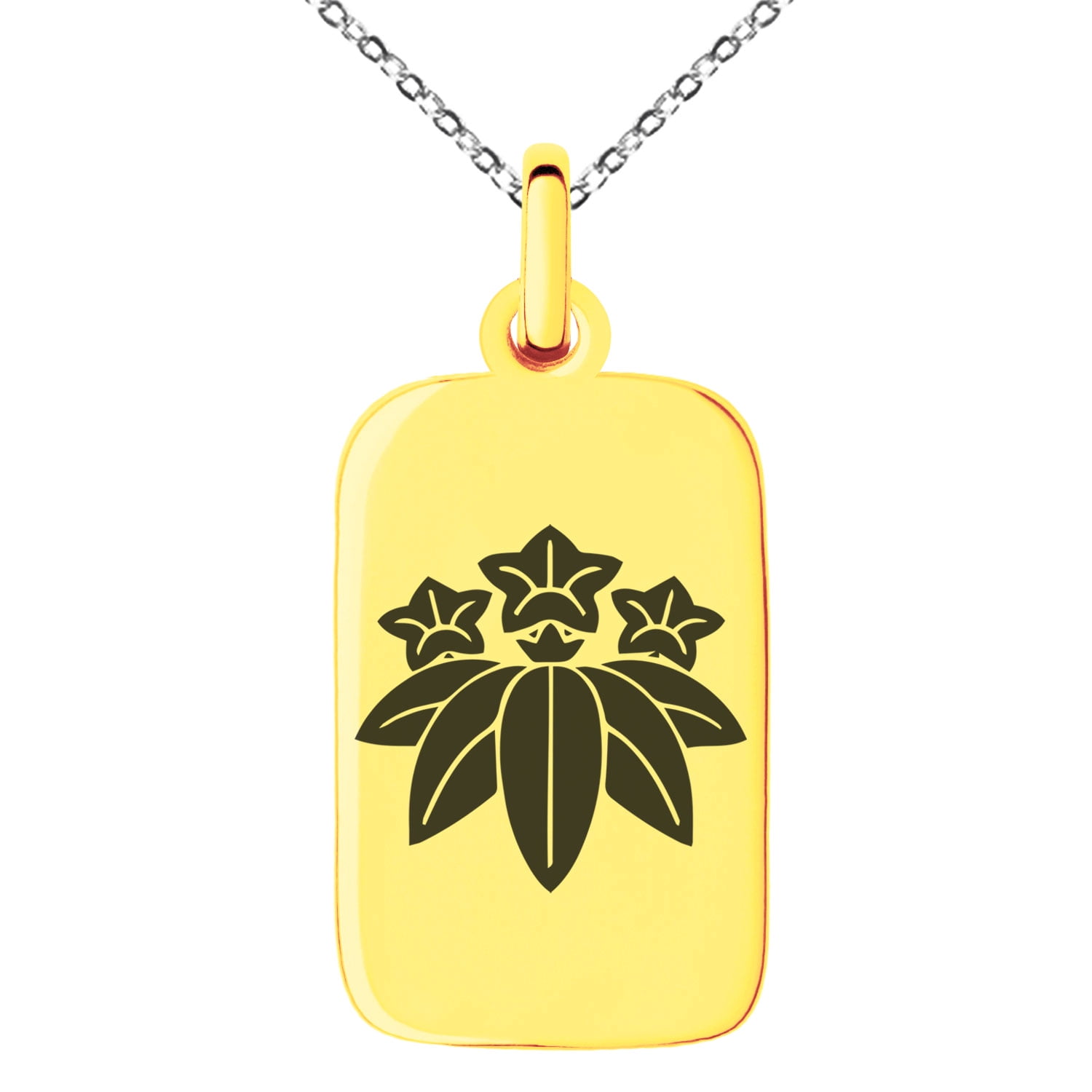 Stainless Steel Minamoto Samurai Crest Engraved Small Rectangle Dog Tag ...
