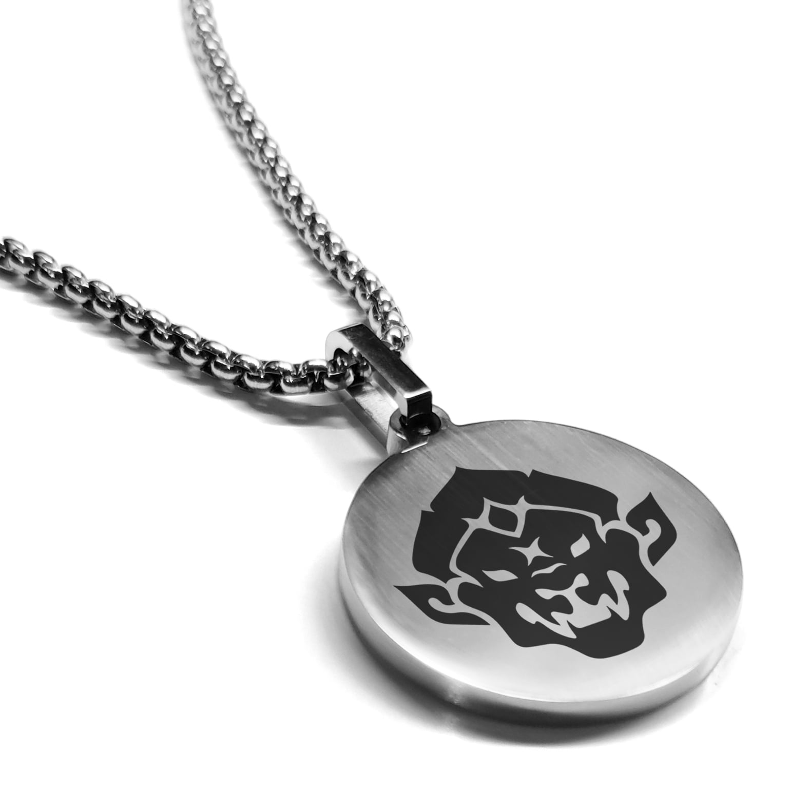 Stainless Steel Year of the Monkey Zodiac Round Medallion Pendant ...