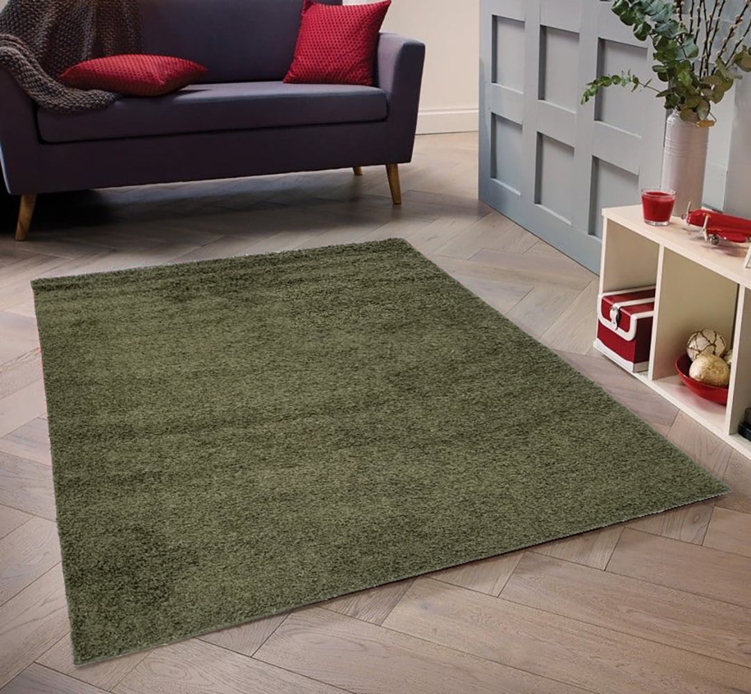 HT Design Rectengular Shag Area Rug, 7x10 Solid Color Low Pile Shag ...