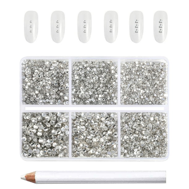BEADSLAND 7200PCS Flatback Clear Rhinestones for Crafts, 6 Sizes, SS3 ...