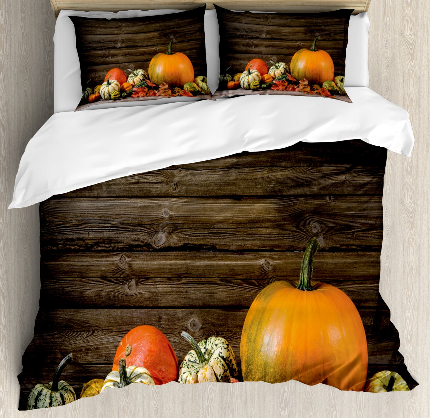 Autumn Pumpkin Duvet Cover Set King Size, Thanksgiving Day Themed Photo ...