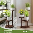 "Bamworld 3 Tier Corner Plant Stands For Indoors, Pine Tray Durable, 11 ...