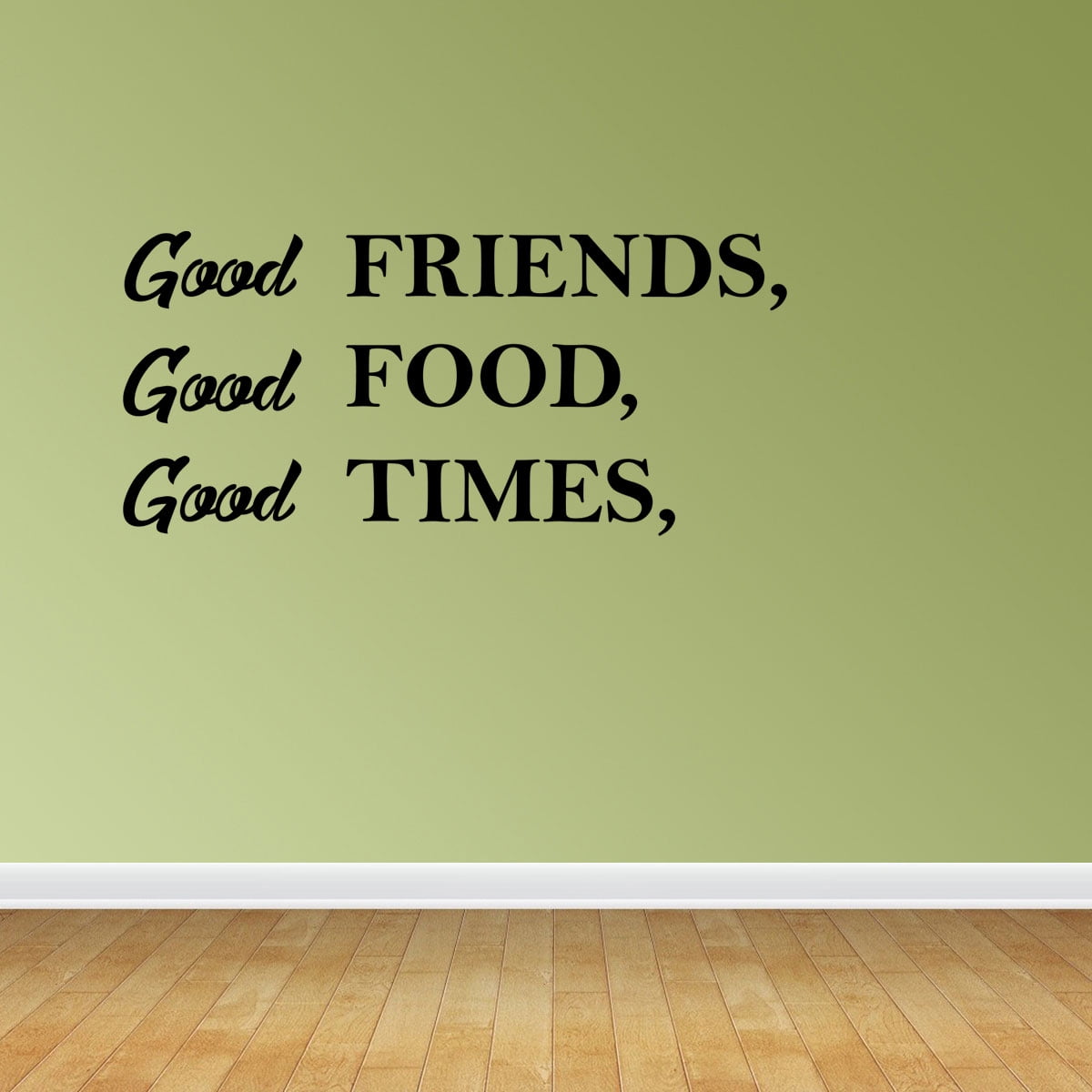 Empresal Kitchen Vinyl Wall Decals Good Friends Good Food Good Times ...
