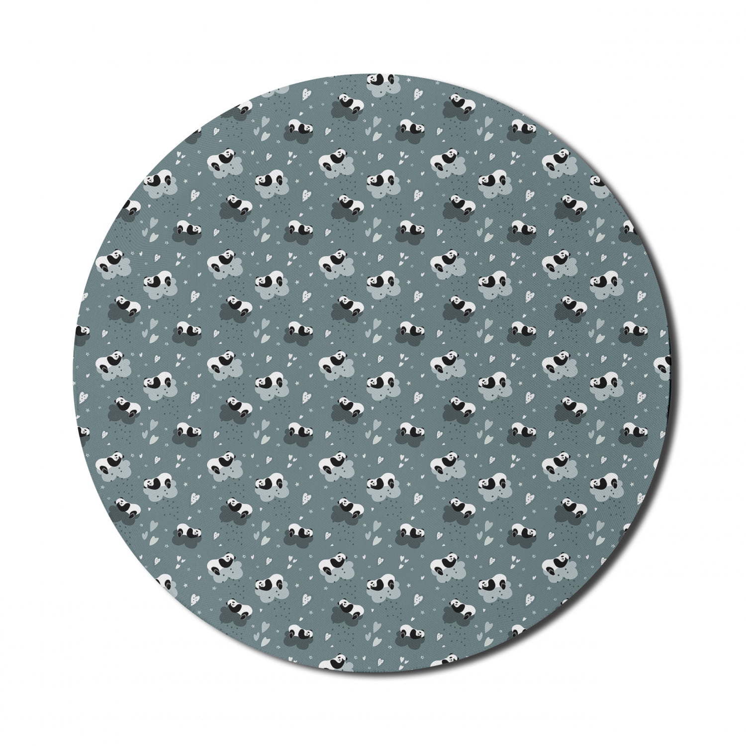 Childish Mouse Pad for Computers, Pandas Sleeping on Clouds Small Stars ...