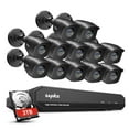 SANNCE 16CH DVR CCTV System 12PCS 2MP IP66 Waterproof Outdoor Security ...