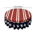 4th Of July Round Tablecloth Polyester Patriotic Star Table Cover ...