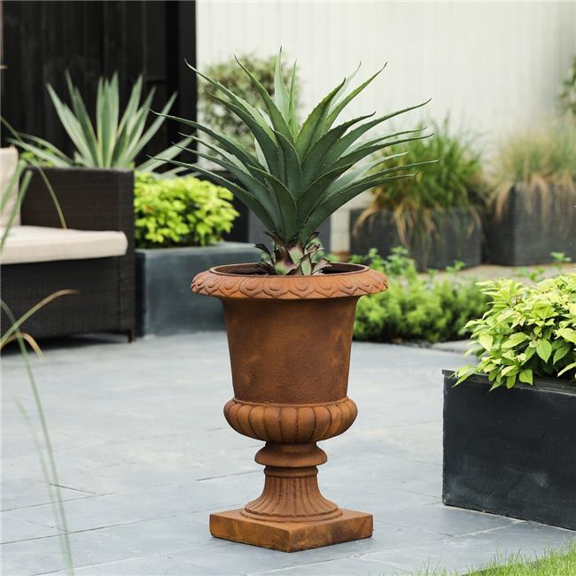 Luxen Home 23.6in. H Rustic Brown MgO Planter - Walmart.com
