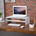Shabby Whitewashed Wood Computer Monitor and Laptop Riser Stand for ...