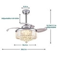 DuMaiWay 36" Combo Chandelier Ceiling Fan, Crystal Retractable LED 4 ...