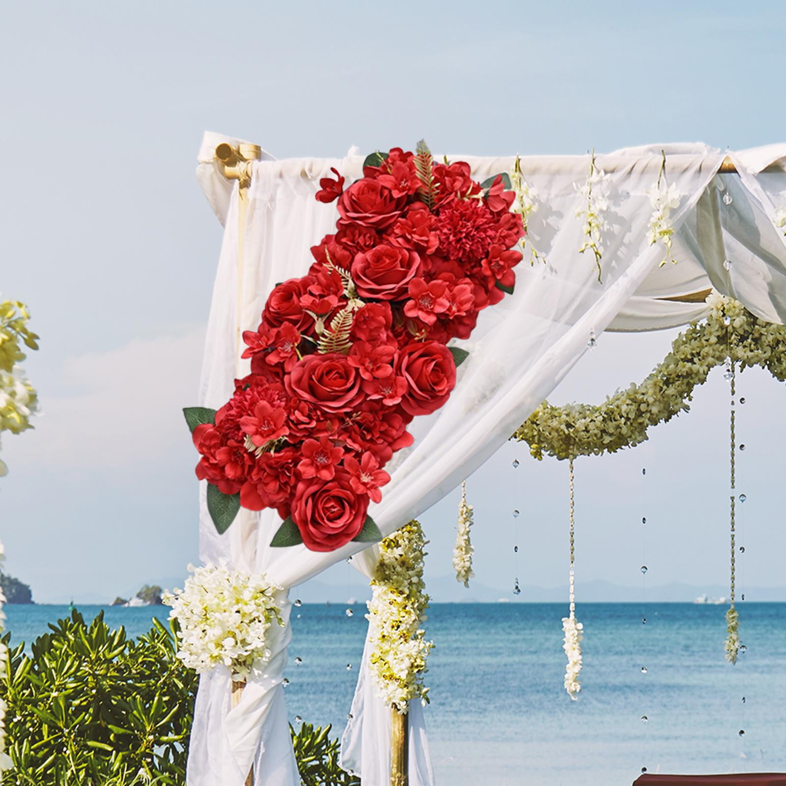 Artificial Panel, Rose Wall, Red Silk Roses Flower Panels, Romantic ...