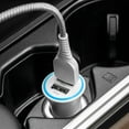 onn 24W Dual USB-A Port Car Charger With 3ft A-Lighting Cable,White ...