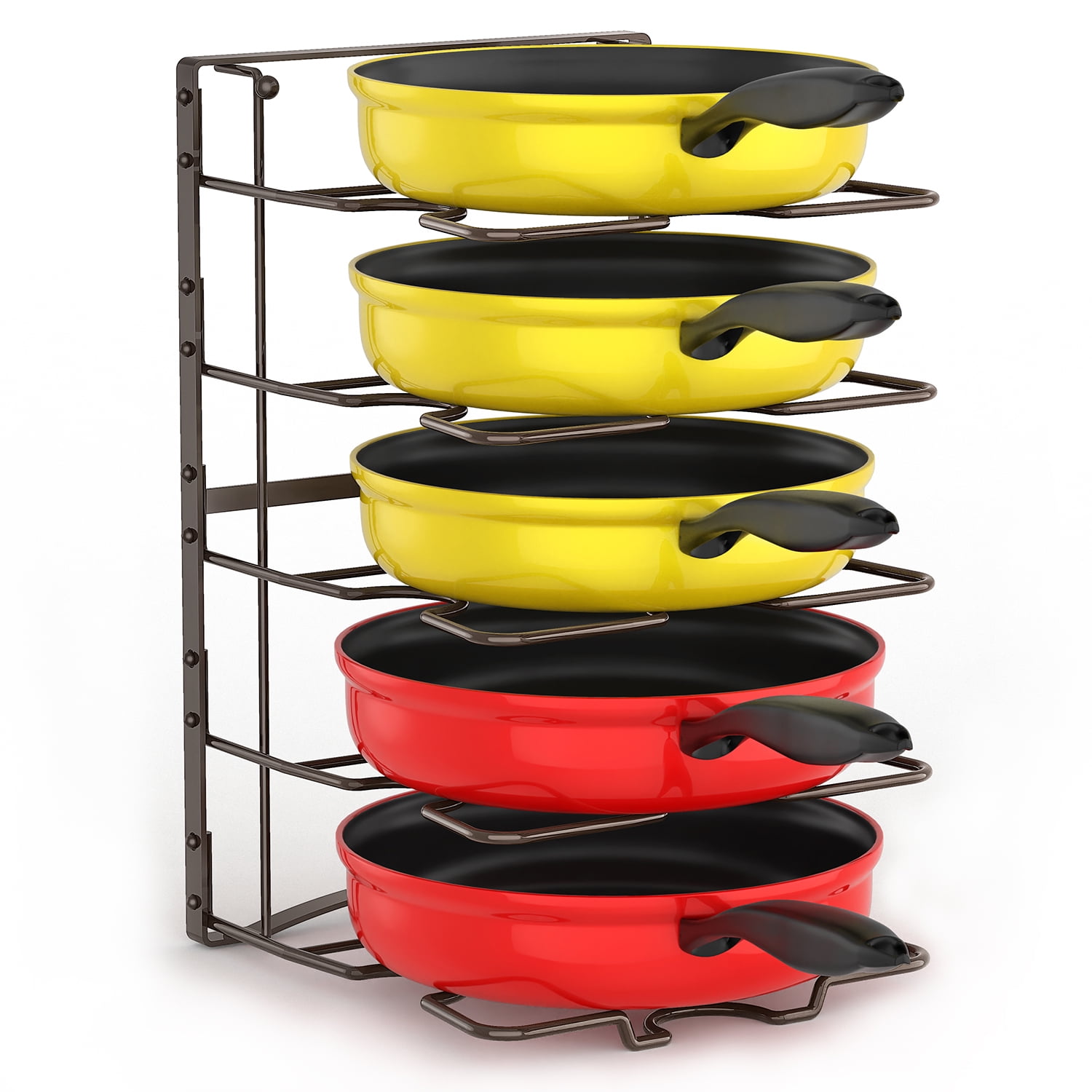 Auledio 5 Layers Adjustable Pans Organizer Pans and Pots Lid Organizer ...