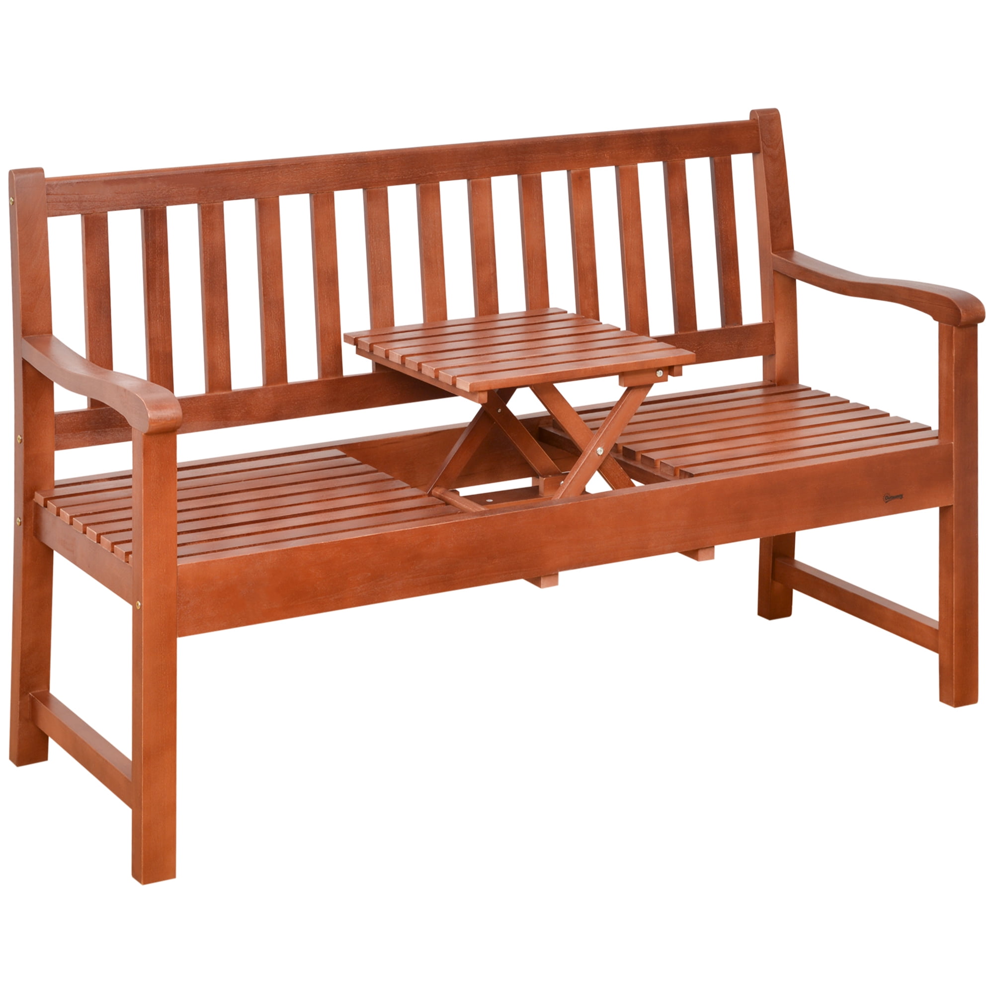 Click here for Outsunny Wooden Garden Bench With Pullout Middle T... prices