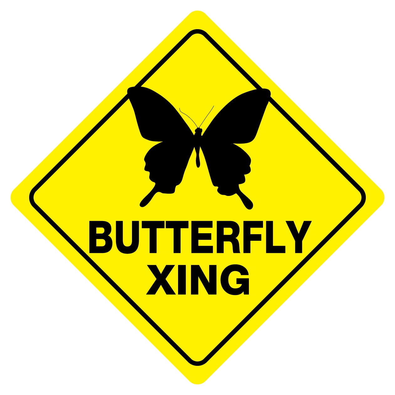 BUTTERFLY CROSSING Funny Novelty Sign - Walmart.com