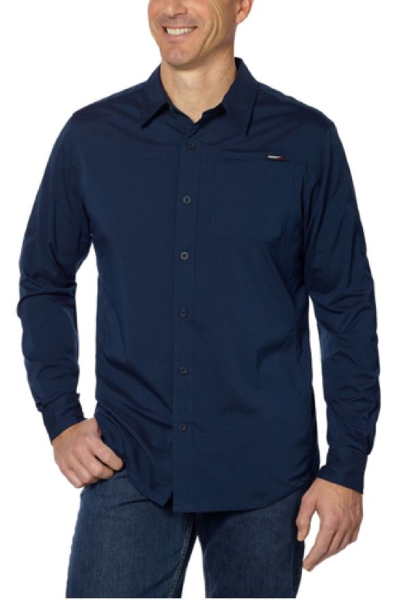 Gerry Men's Highly Breathable and Quick Dry Long Sleeve Woven UPF Shirt ...