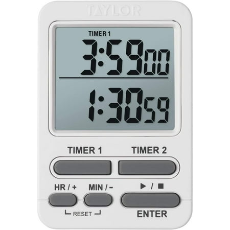 Taylor Dual Event Digital Timer w/Clock, White | Walmart Canada