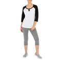 Athletic Works Women's Active Split Neck Baseball T-Shirt, Moisture Wicking, Comfortable ...