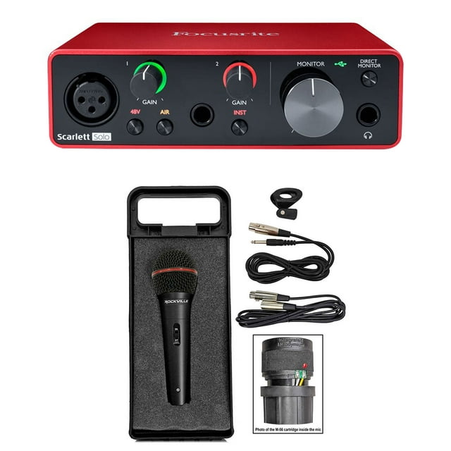 Focusrite SCARLETT SOLO 3rd Gen 192kHz USB Audio Interface Bundle with ...