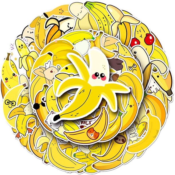 Yellow Banana Stickers for Boys Girls Teens Kids,Cartoon Vinyl ...