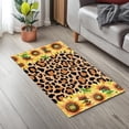 Leopard Sunflower Door Mat 16x24 Inch Abstract Summer Yellow Flower ...