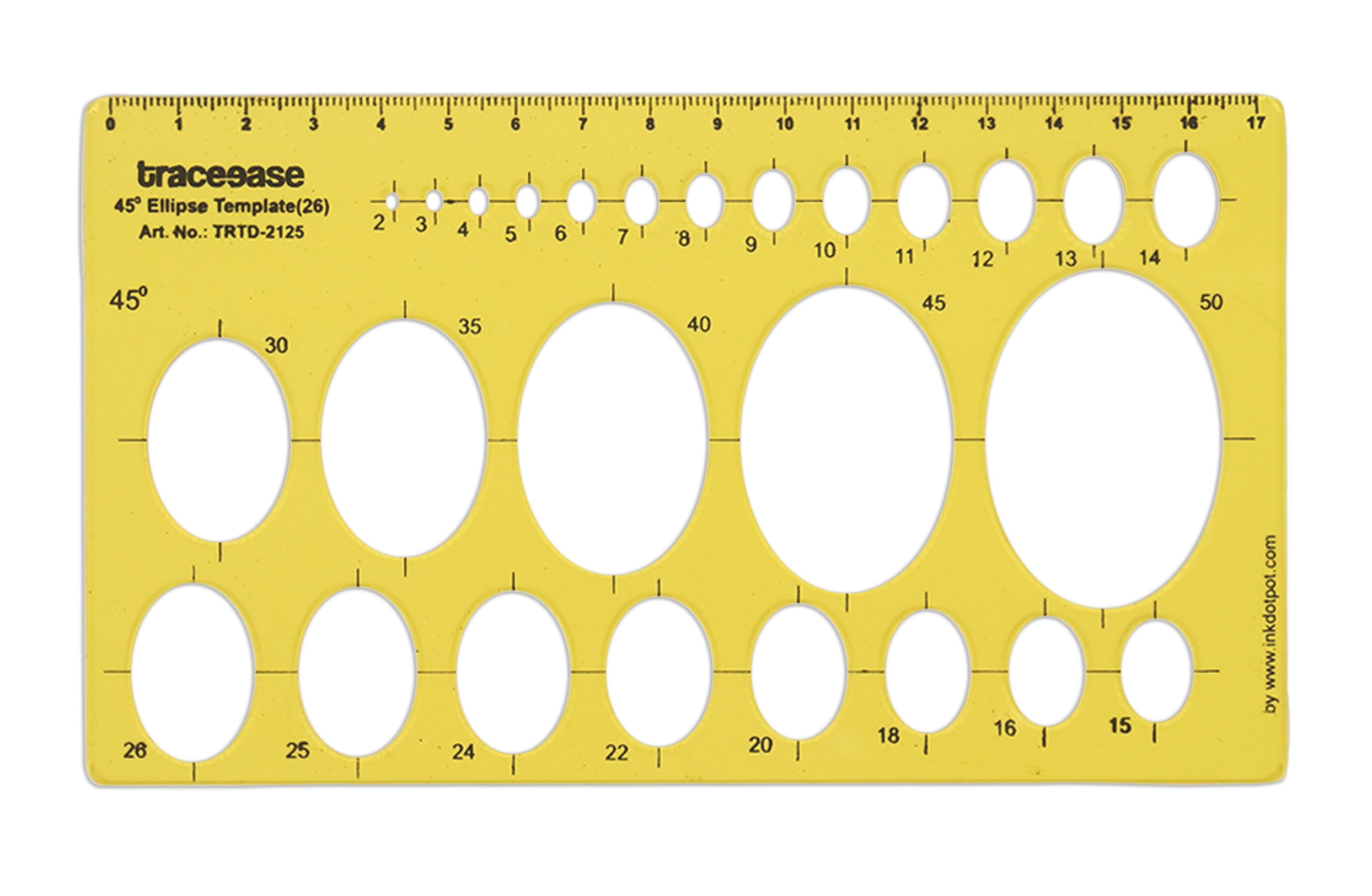 Traceease Geometric Drafting 45 Ellipse Template Drawing Stencil ...