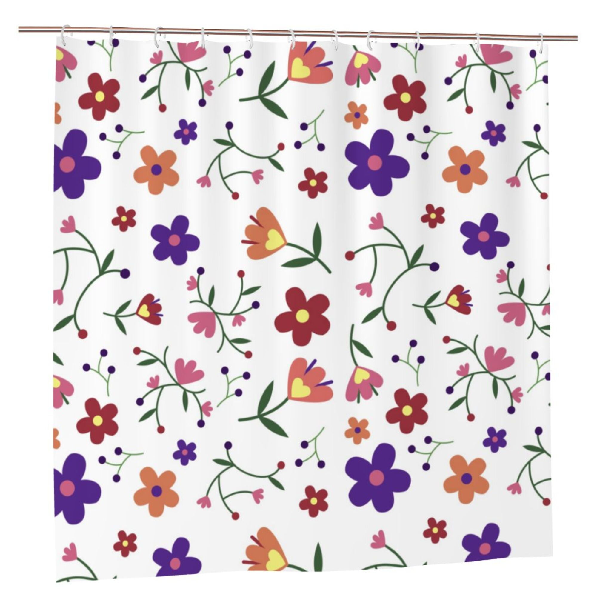 Yfyang Waterproof Bathroom Shower Curtain Retro Small Floral Pattern