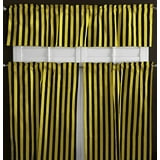 Cotton Curtain Stripe Print / 3 Piece Window Valance Set (11 Colors ...