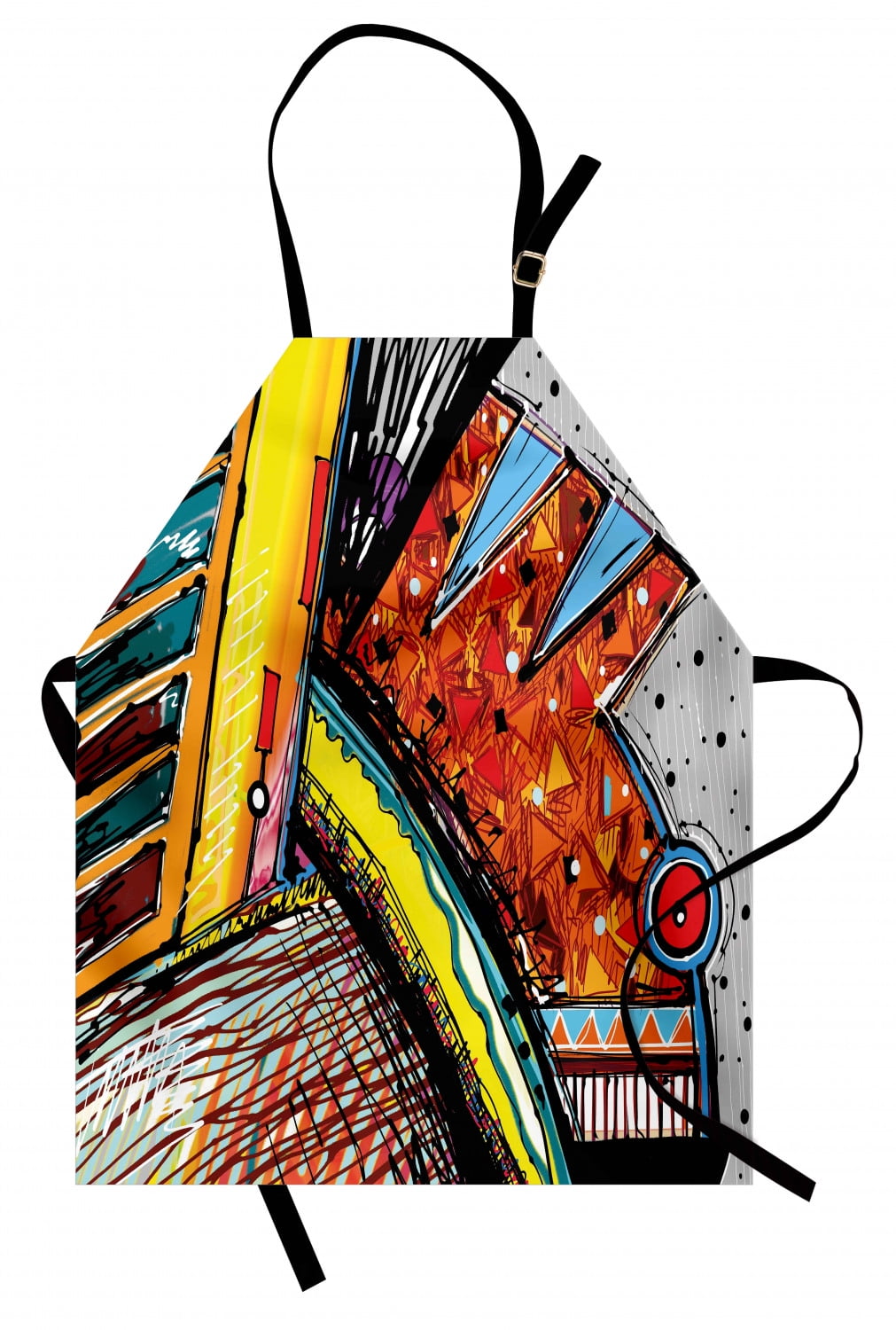 Modern Apron Funky Artful Abstract Trippy Original Music Pattern with ...