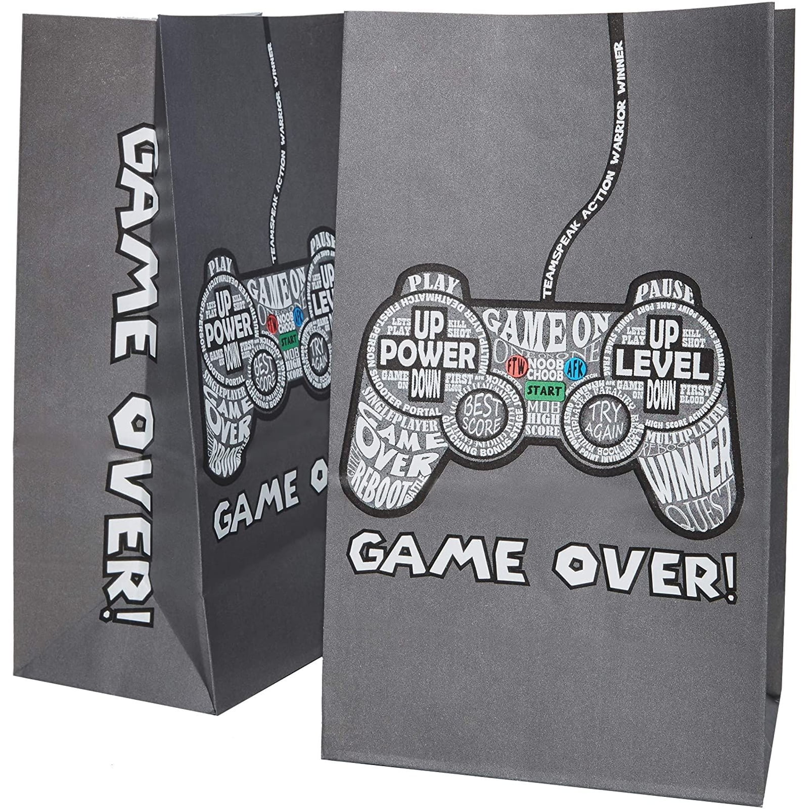 36 Pack Video Game Paper Gift Bags for Kids Gaming Gamer Theme Birthday ...