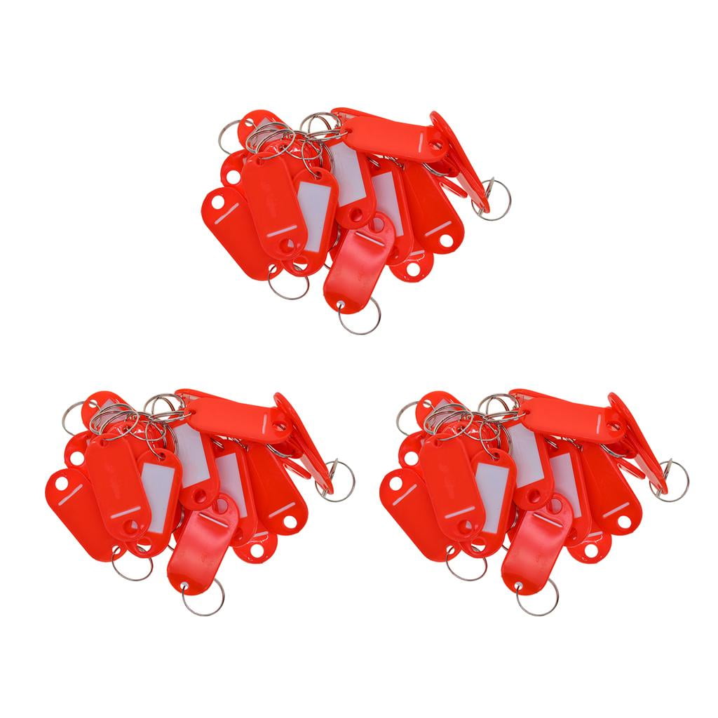 3x PAQUETE 50 Etiquetas de llaves Color surtido Anillos de plástico ...