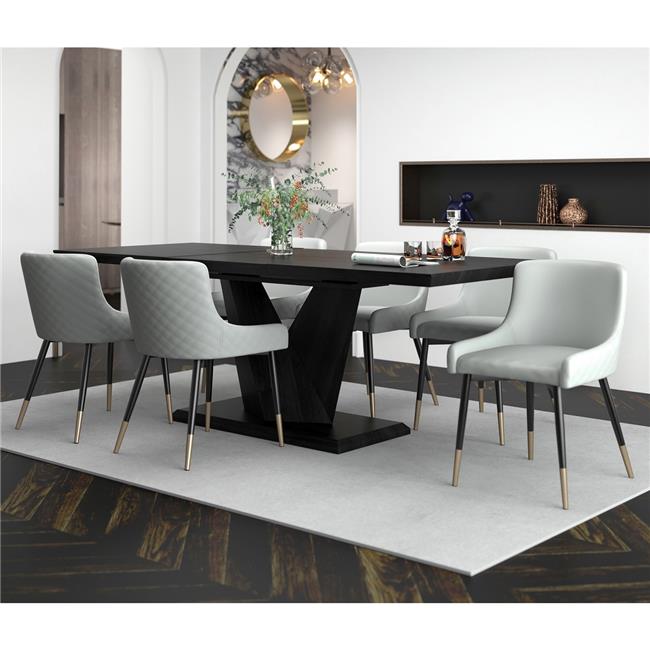 Nspire 207-860BLK-620LG Eclipse & Xander Dining Set in Black with Light ...