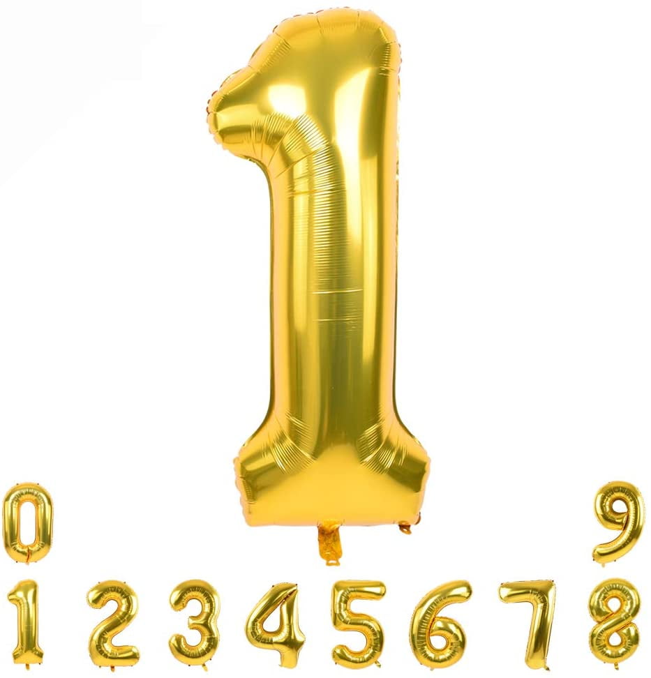 40 Inch Gold Large Numbers Balloon 0 9 Zero Nine Birthday Party ...