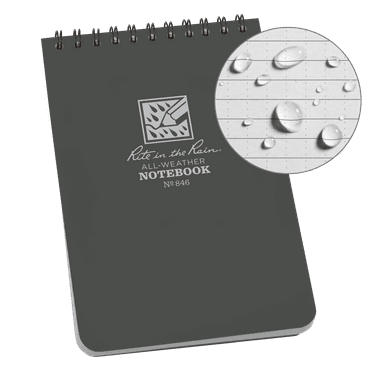 Rite in the Rain Weatherproof Mini Stapled Notebook, 3.25" x 4.625 ...