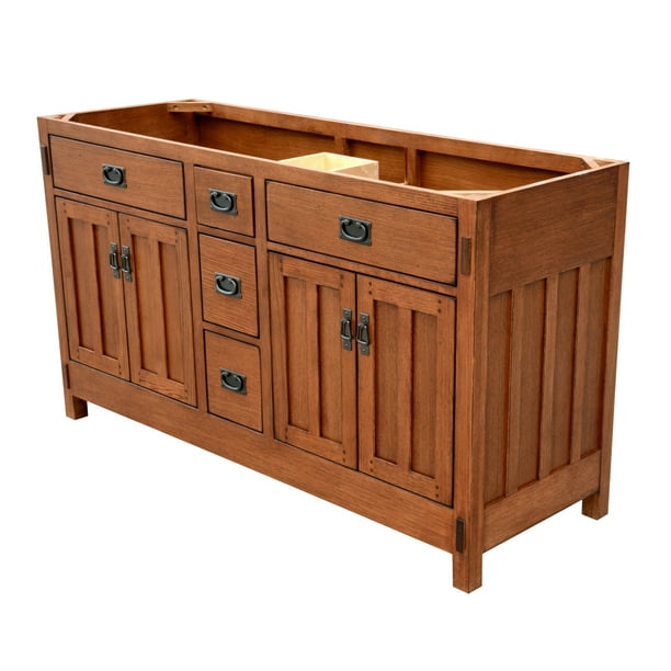Sagehill Designs American Craftsman 60" Bathroom Vanity Base, Rustic ...
