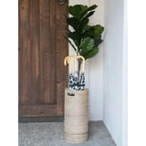 Kouboo La Jolla Rattan Round Handmade Umbrella Holder Freestanding Cane ...