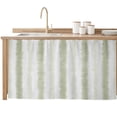 Abstract Sage Green Stripes Cabinet Curtains 28" W x 51" L Rustic ...