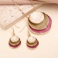 ANXPTIME Fashionable Flower Pendant Necklace and Earrings Set Alloy ...