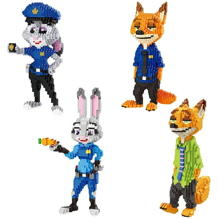 Zootopia Building Blocks Cartoon Officer Rabbit Judy Hopps Nick Fox ...