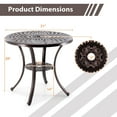 Amijoy Patio Cast Aluminum Table, 31 Inch Diameter Round Table with ...
