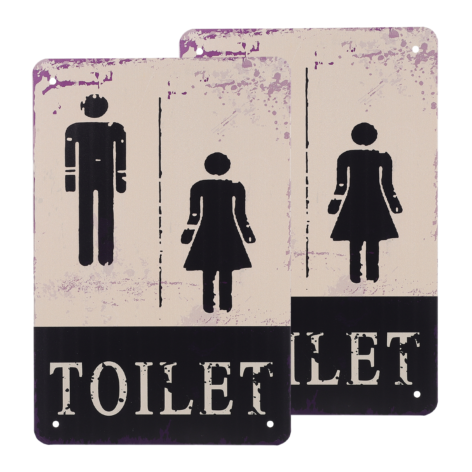 Hemoton 2Pcs Retro Metal Toilet Sign Restroom Identification Sign ...