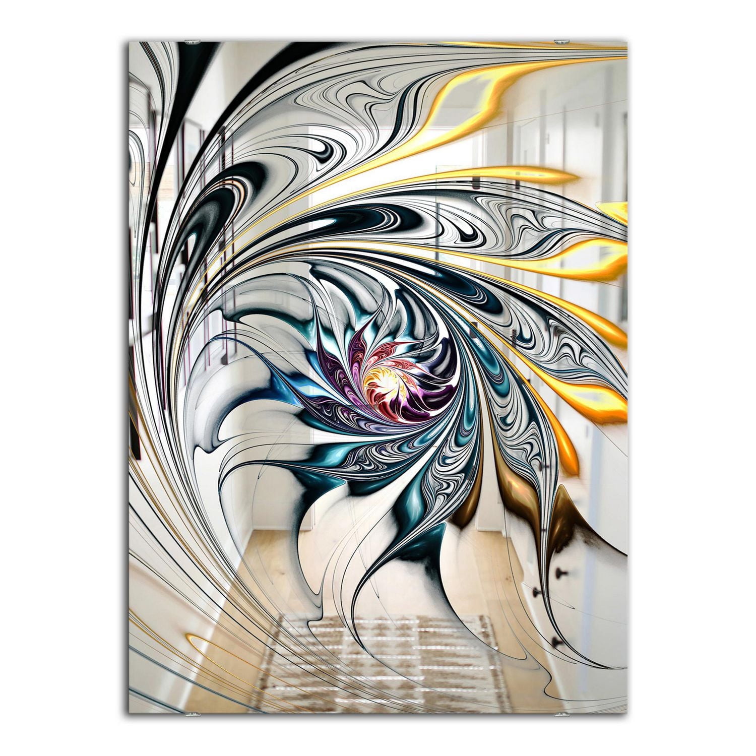 Click here for Designart white Stained Glass Floral Art Modern An... prices