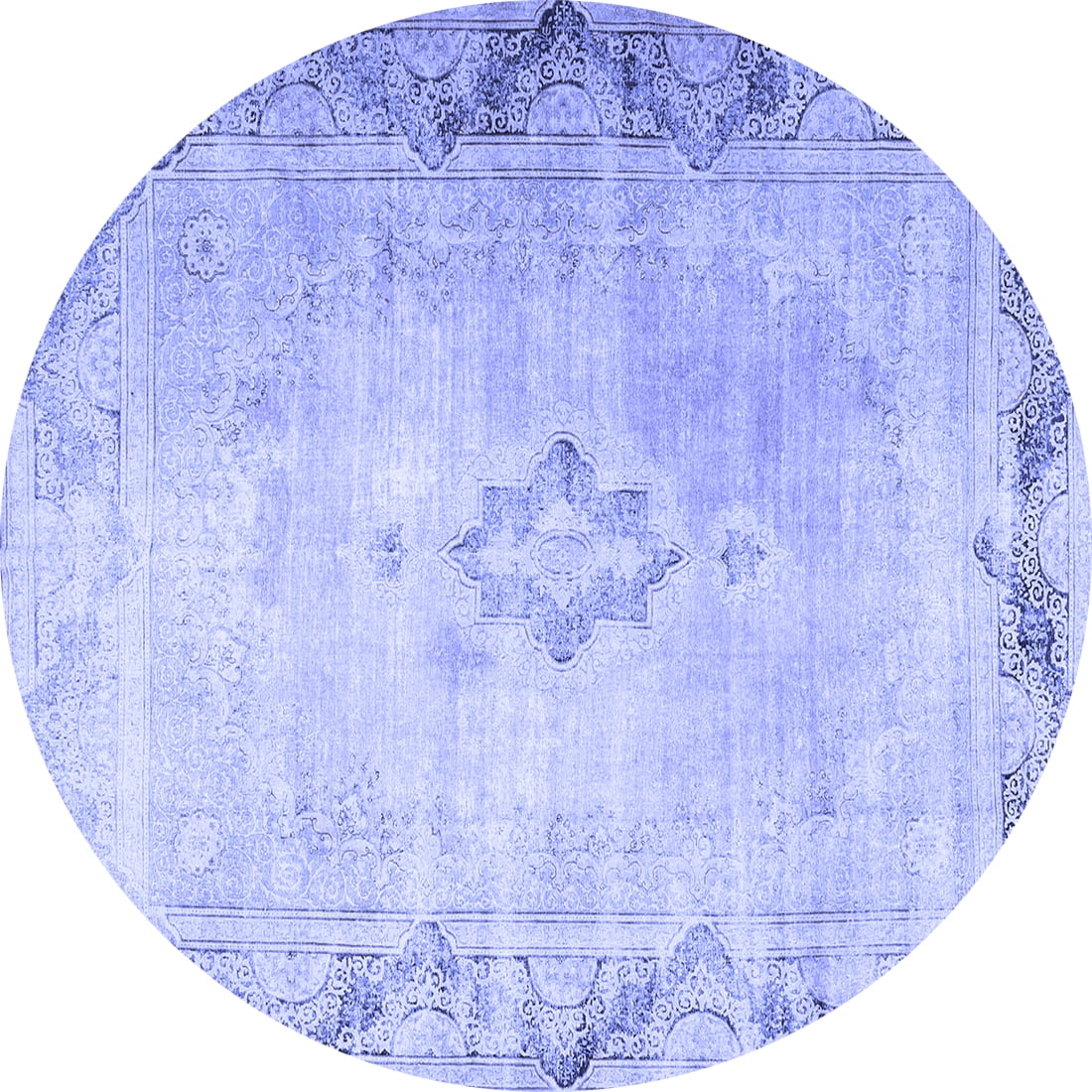 Ahgly Company Indoor Round Persian Blue Traditional Area Rugs, 6' Round ...