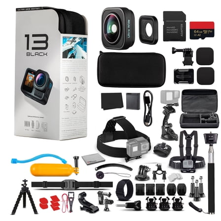 GoPro HERO9 Black Waterproof Action Camera Bundle with 64GB Card and ...