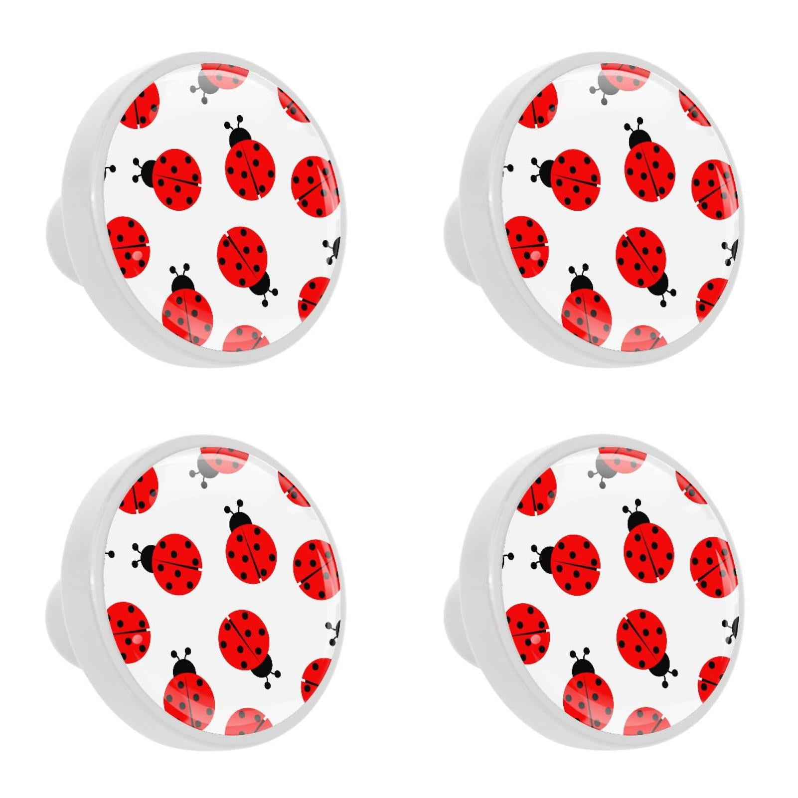 4 Pcs Ladybug Knobs for Kitchen Cabinet Cupboard Dresser Bookcase ...
