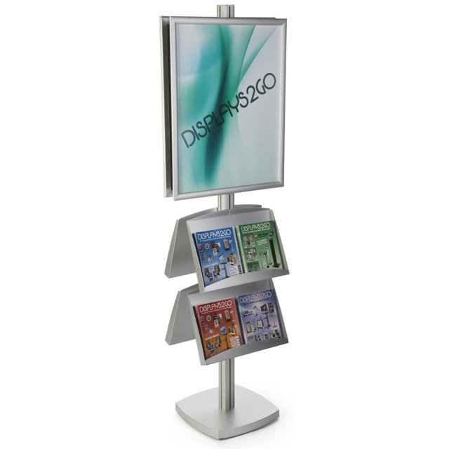 Displays2go, Dual Sided Poster Stand with Literature Compartments ...