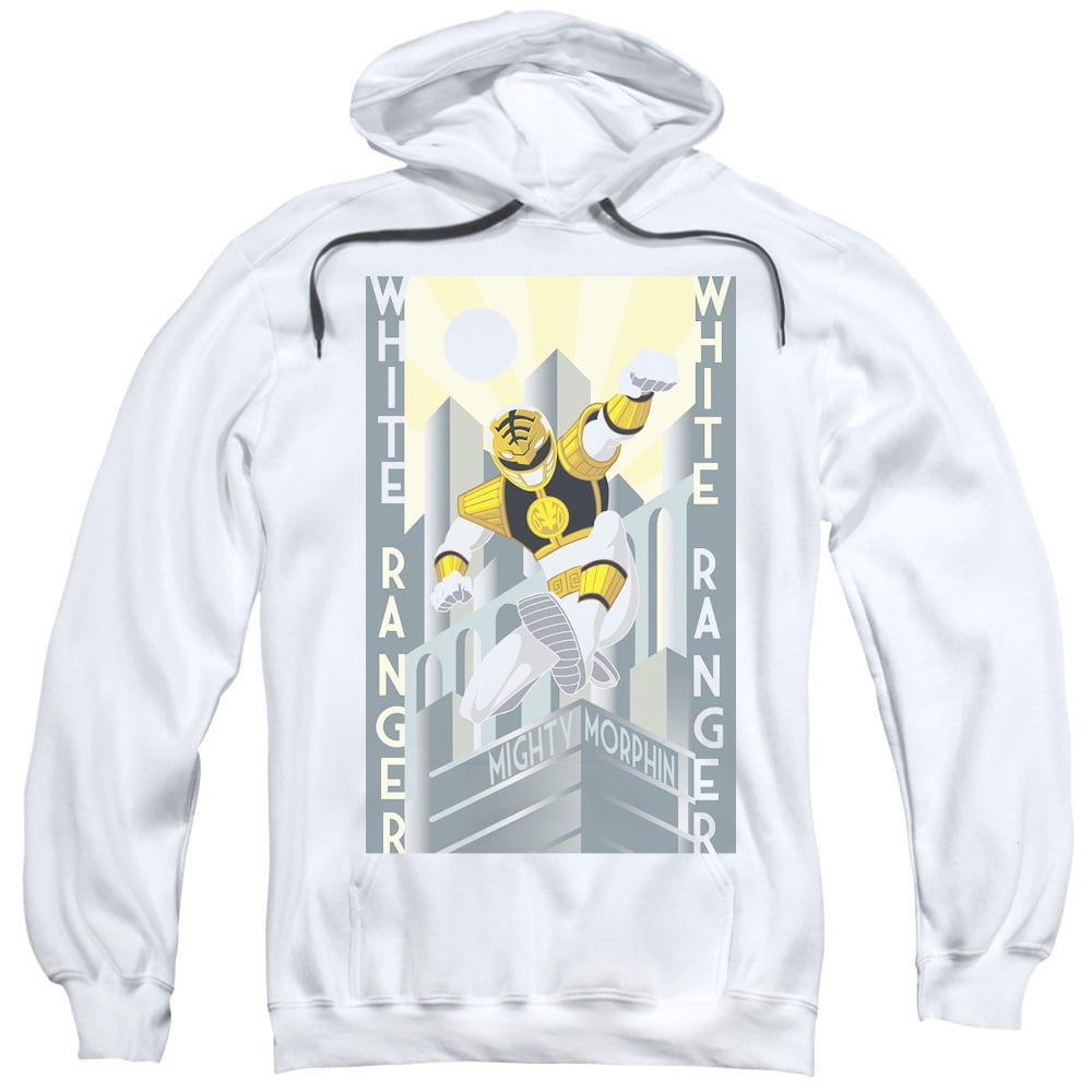 Power Rangers - Mens White Ranger Deco Pullover Hoodie - Walmart.com