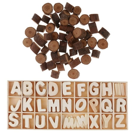 156pcs Wooden Letters,Wooden Craft Letters with Storage Tray Set,Wooden ...