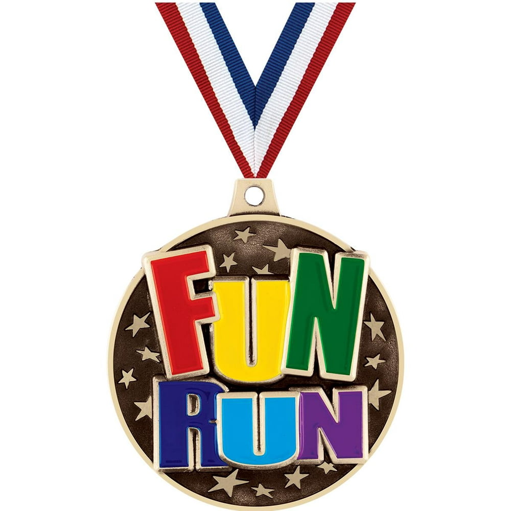 Fun Run Medals, 2" Gold Diecast Fun Run Medal Award 50 Pack - Walmart ...