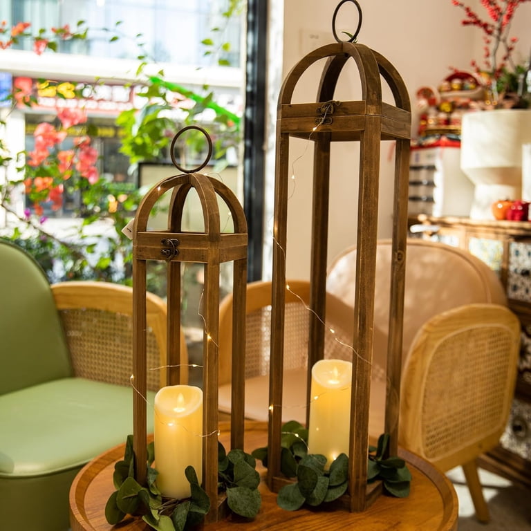 Old School Rustic Wooden Lanterns DIY Vintage Lanterns For Mantel