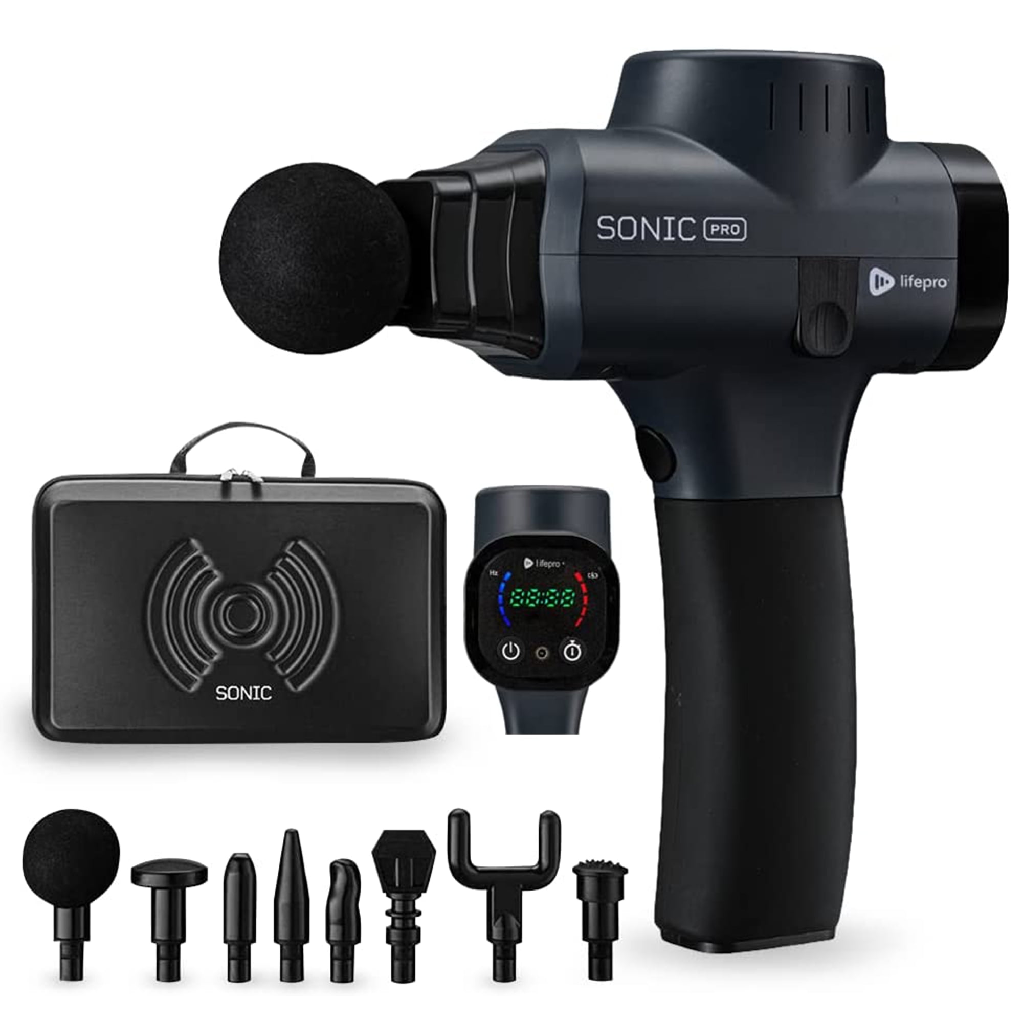 Lifepro Sonic Pro Percussion Massage Gun Handheld Massager for Muscle ...